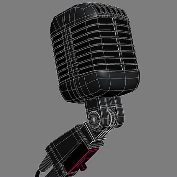 old microphone 3d max