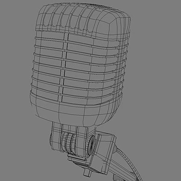 old microphone 3d max