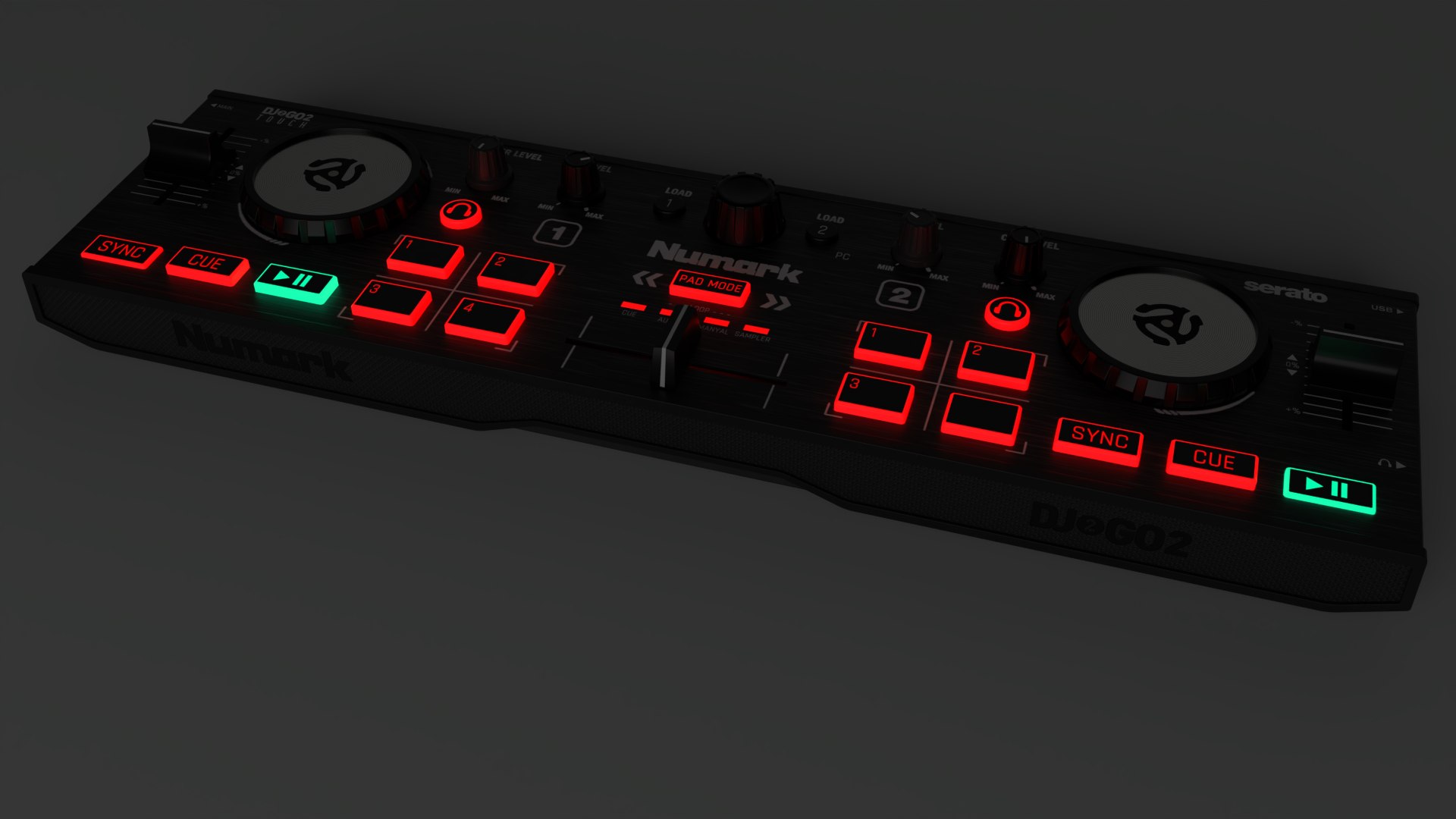3D Pocket DJ Controller Numark DJ2GO2 Touch - TurboSquid 2097153