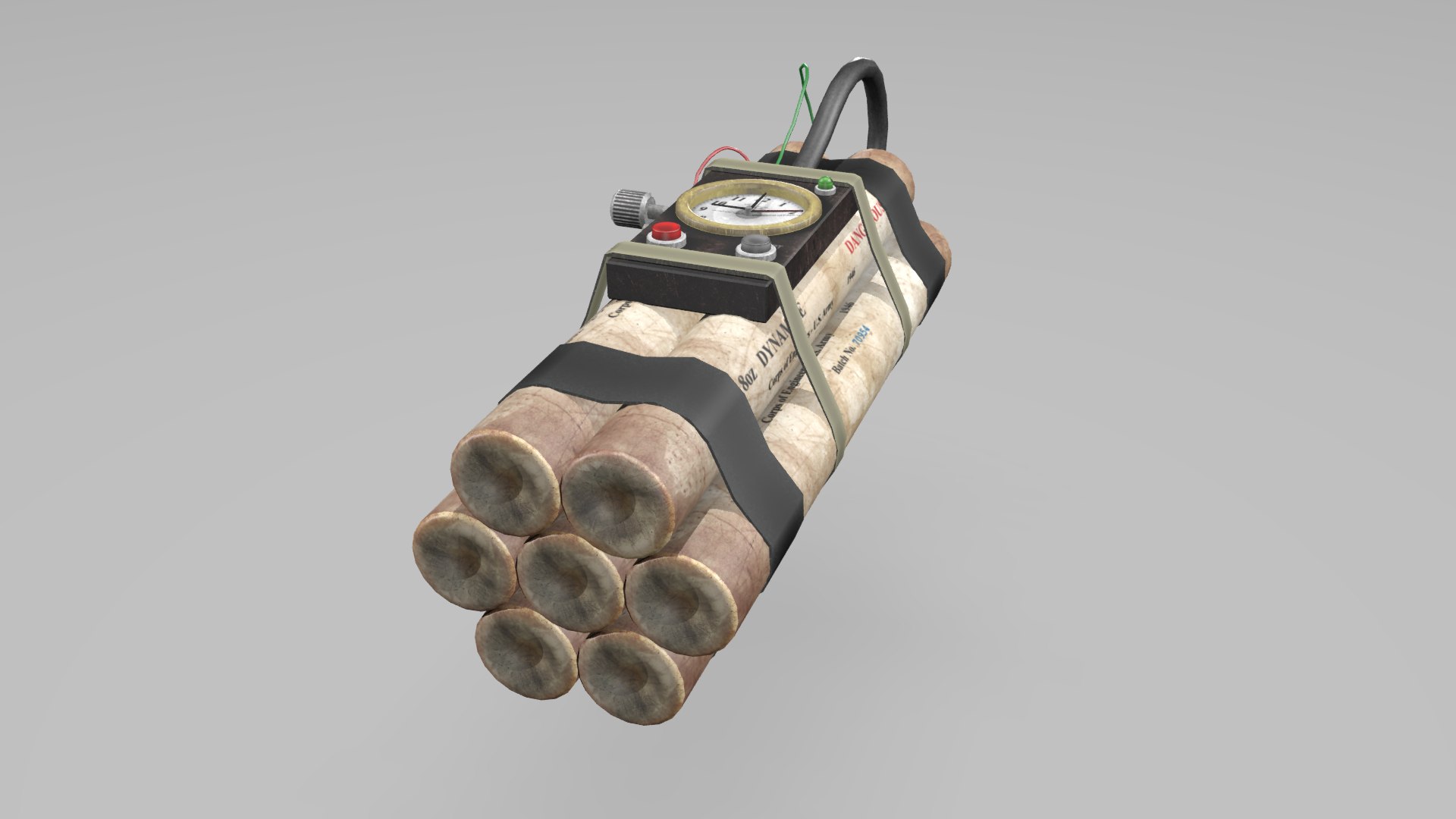 Timed Dynamite Bomb 3D Model - TurboSquid 2198044