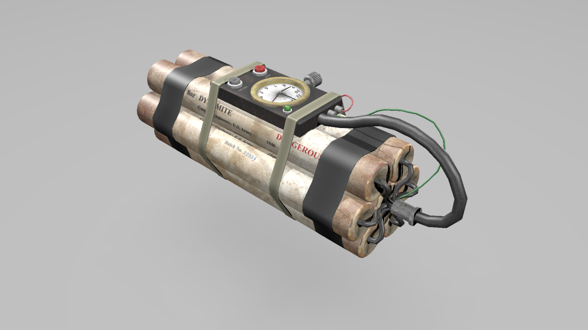 Timed Dynamite Bomb 3D Model - TurboSquid 2198044