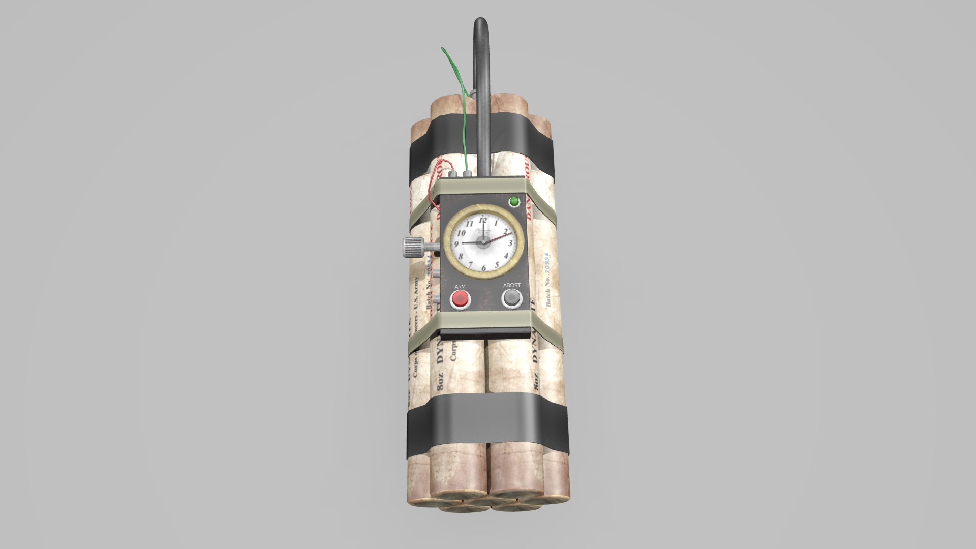 Timed Dynamite Bomb 3D Model - TurboSquid 2198044