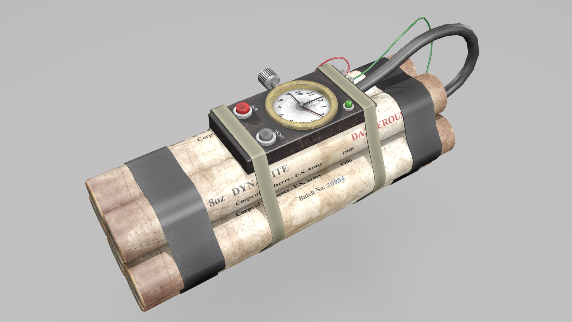 Timed Dynamite Bomb 3D Model - TurboSquid 2198044