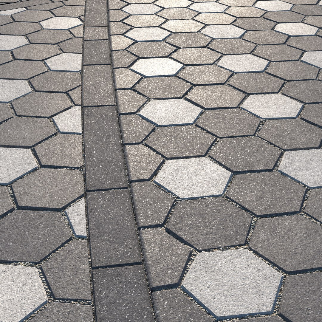 8K Large Area Hex Pavement 01 - 3 Variations 3D Model - TurboSquid 1923924