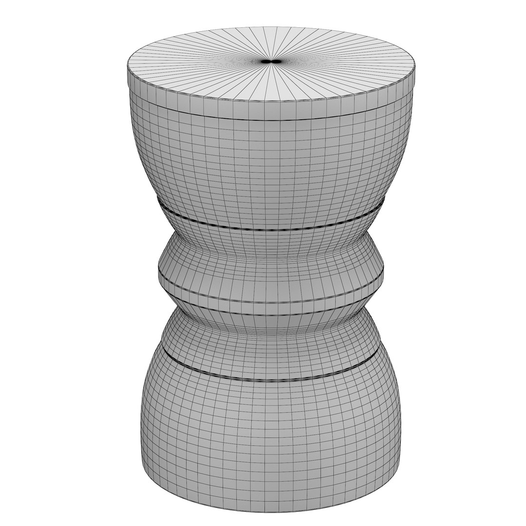 3D JAVA TEAK DRUM SIDE TABLE - TurboSquid 2056847