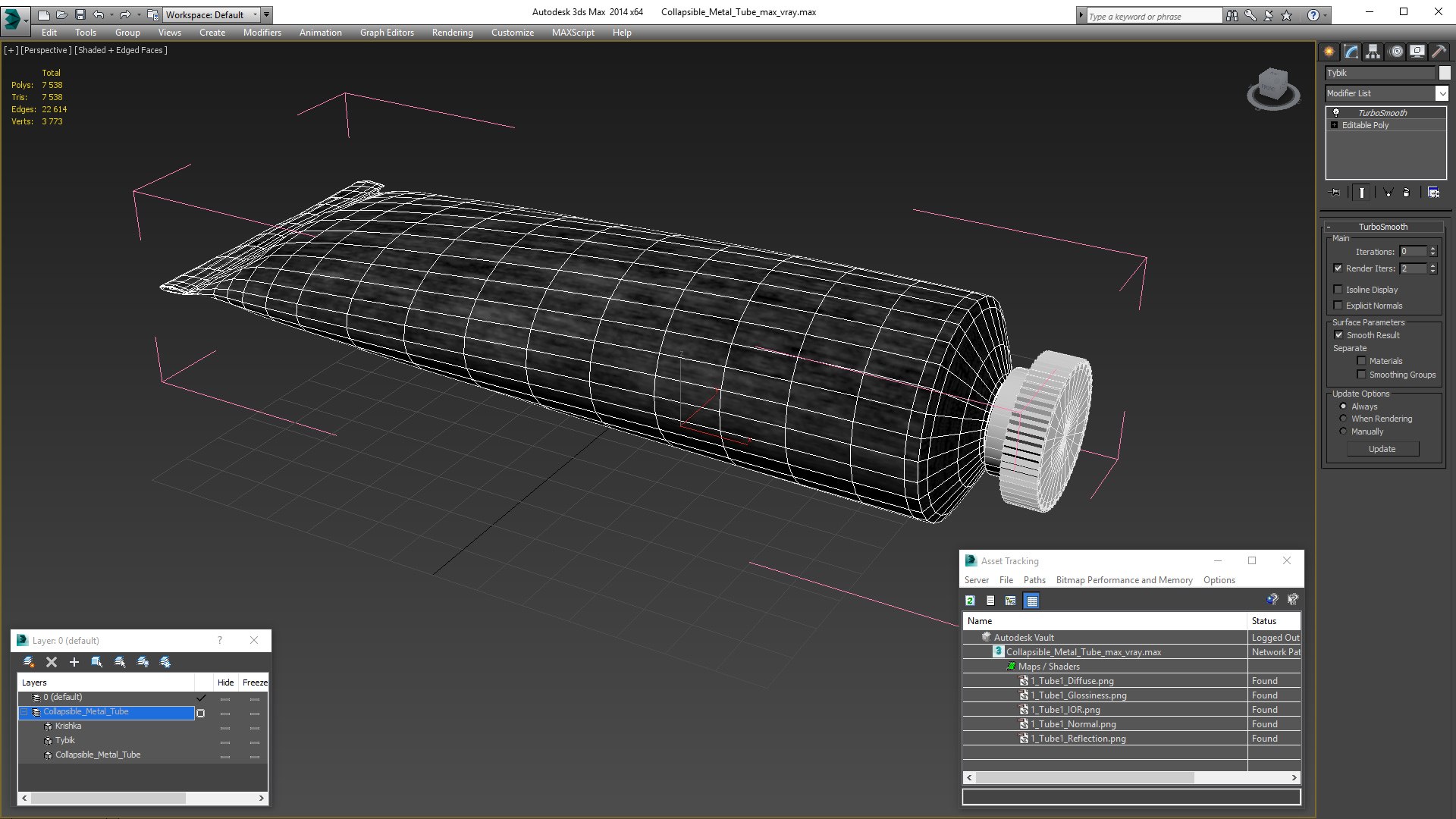 Collapsible Metal Tube 3D model - TurboSquid 1812041