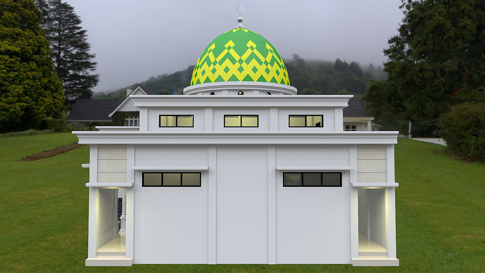 3D Modern Mosque Model - TurboSquid 2327860