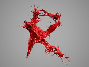 3d model alphabet liquid