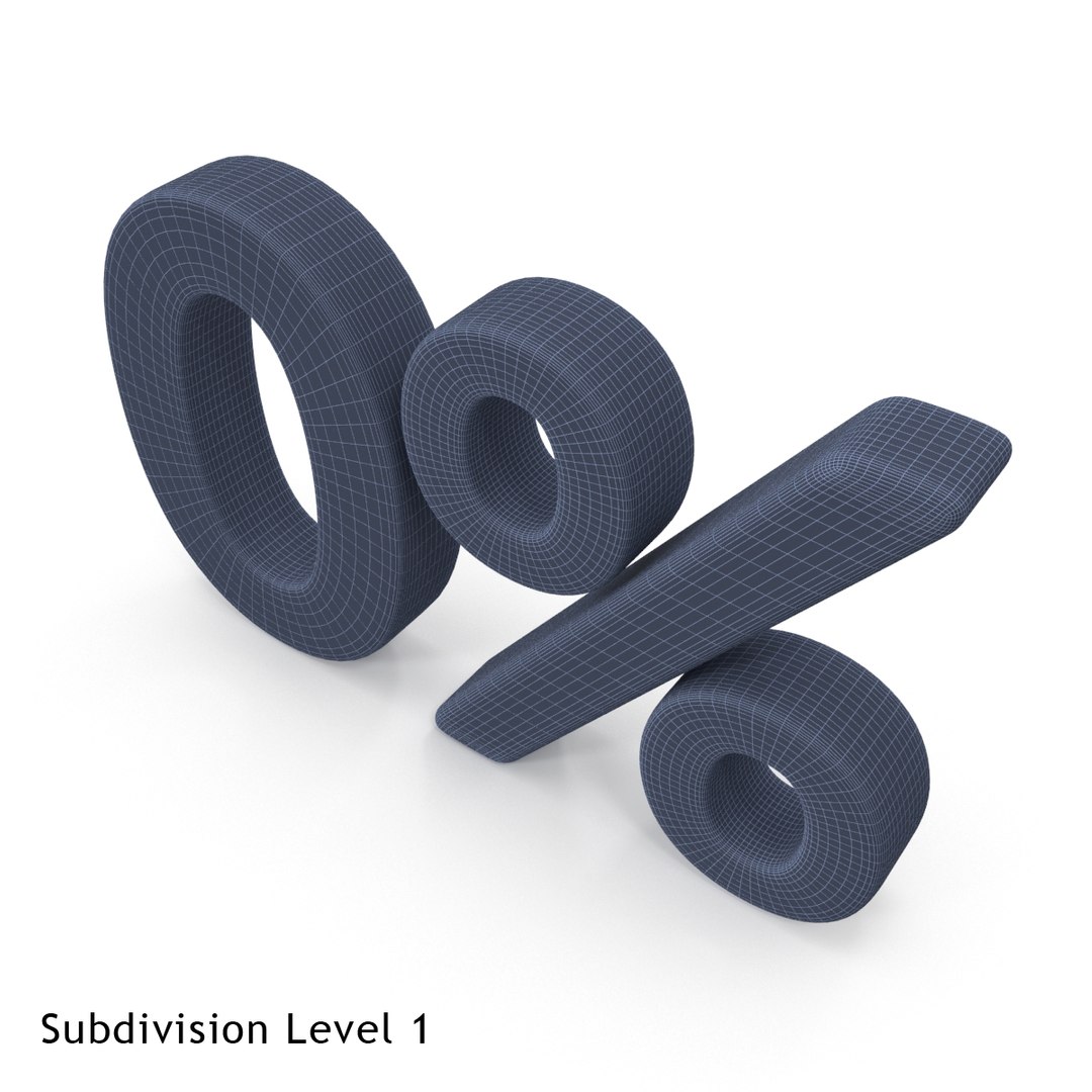 3D Zero Percent Sign - TurboSquid 1163844