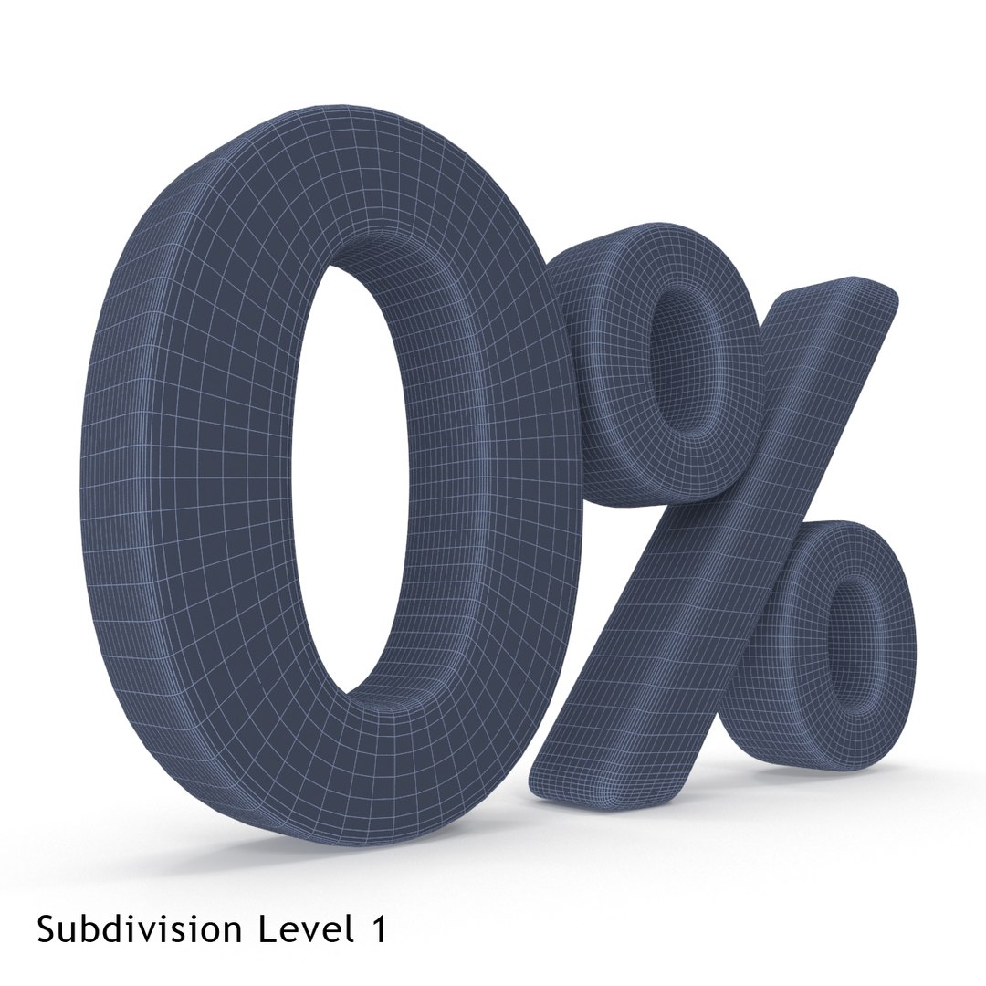 3D Zero Percent Sign - TurboSquid 1163844