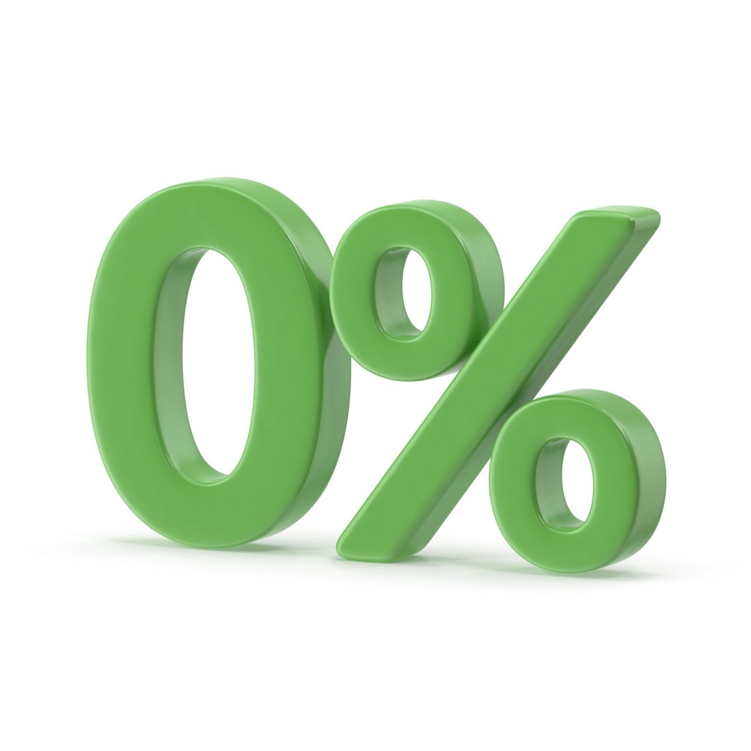 3D Zero Percent Sign - TurboSquid 1163844