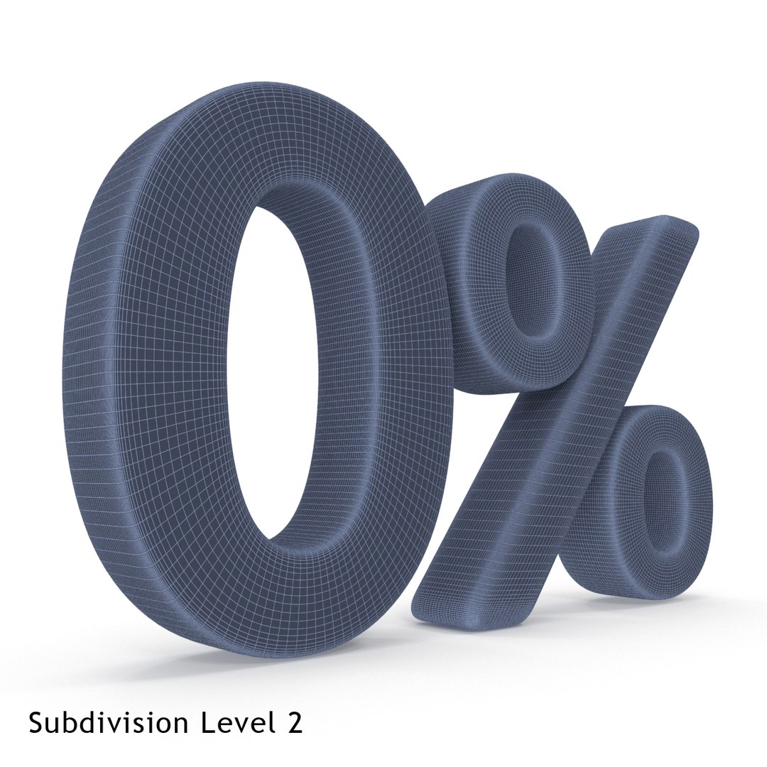 3D Zero Percent Sign - TurboSquid 1163844