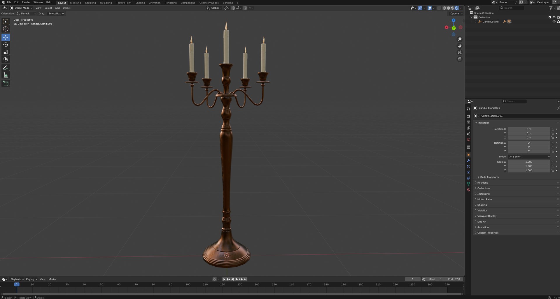 Free Candle Stand Maya Rigged 3D Model - TurboSquid 2352096