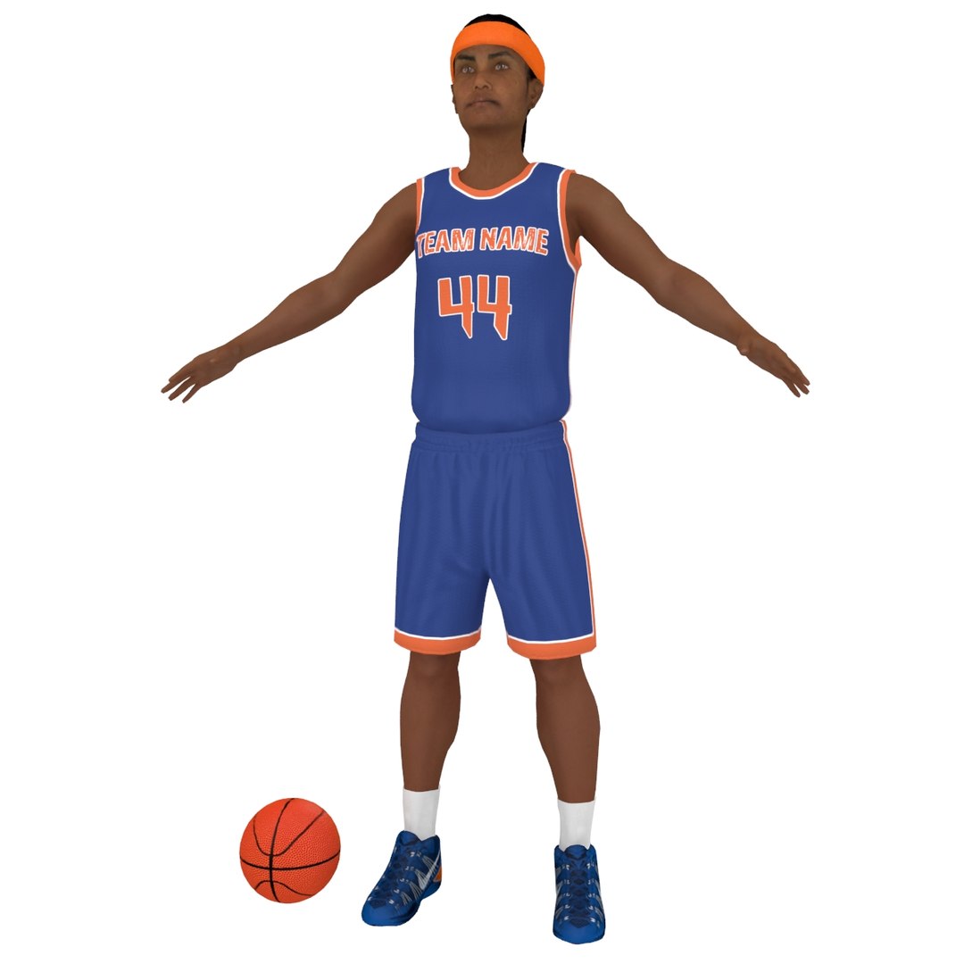 3D Model Female Basketball Player Ball - TurboSquid 1312800