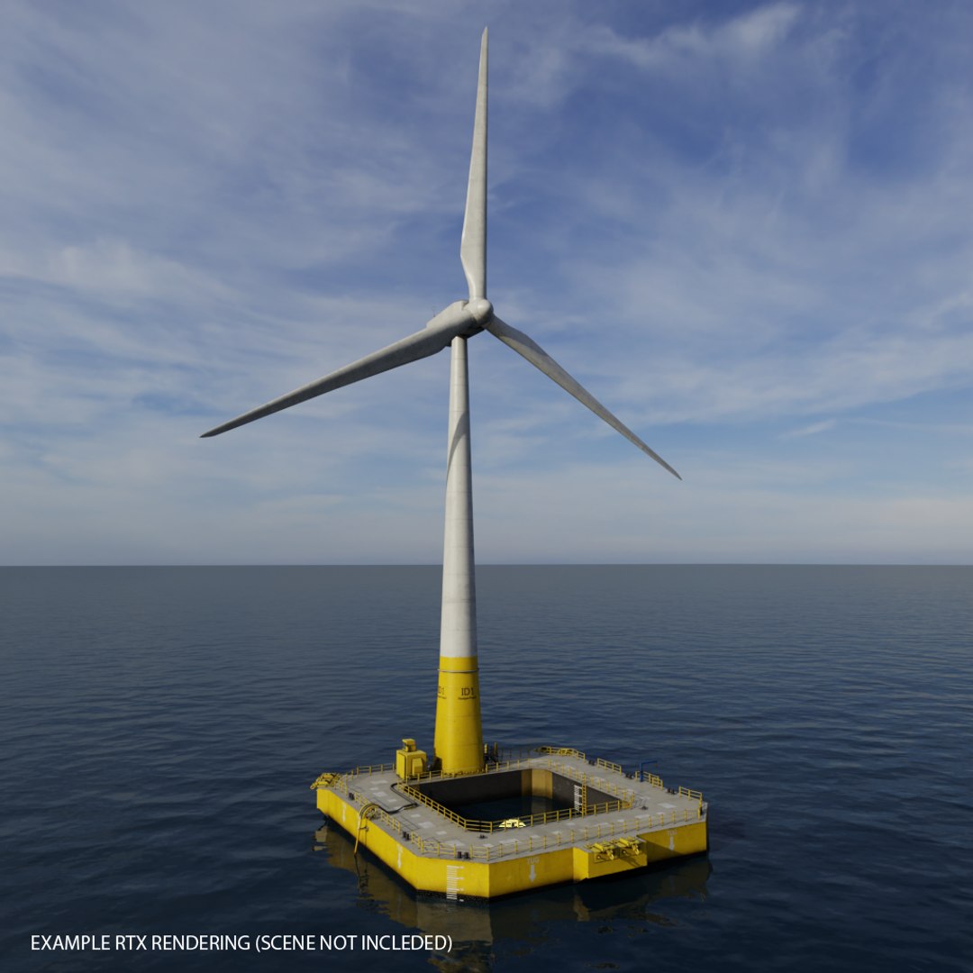 Floating Offshore Wind Platform Model - TurboSquid 1829020