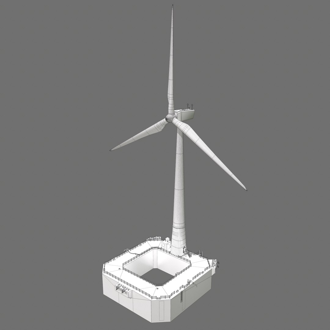 Floating Offshore Wind Platform Model - TurboSquid 1829020