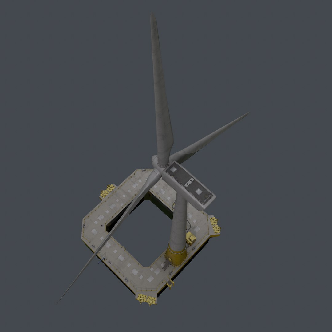 Floating Offshore Wind Platform Model - TurboSquid 1829020