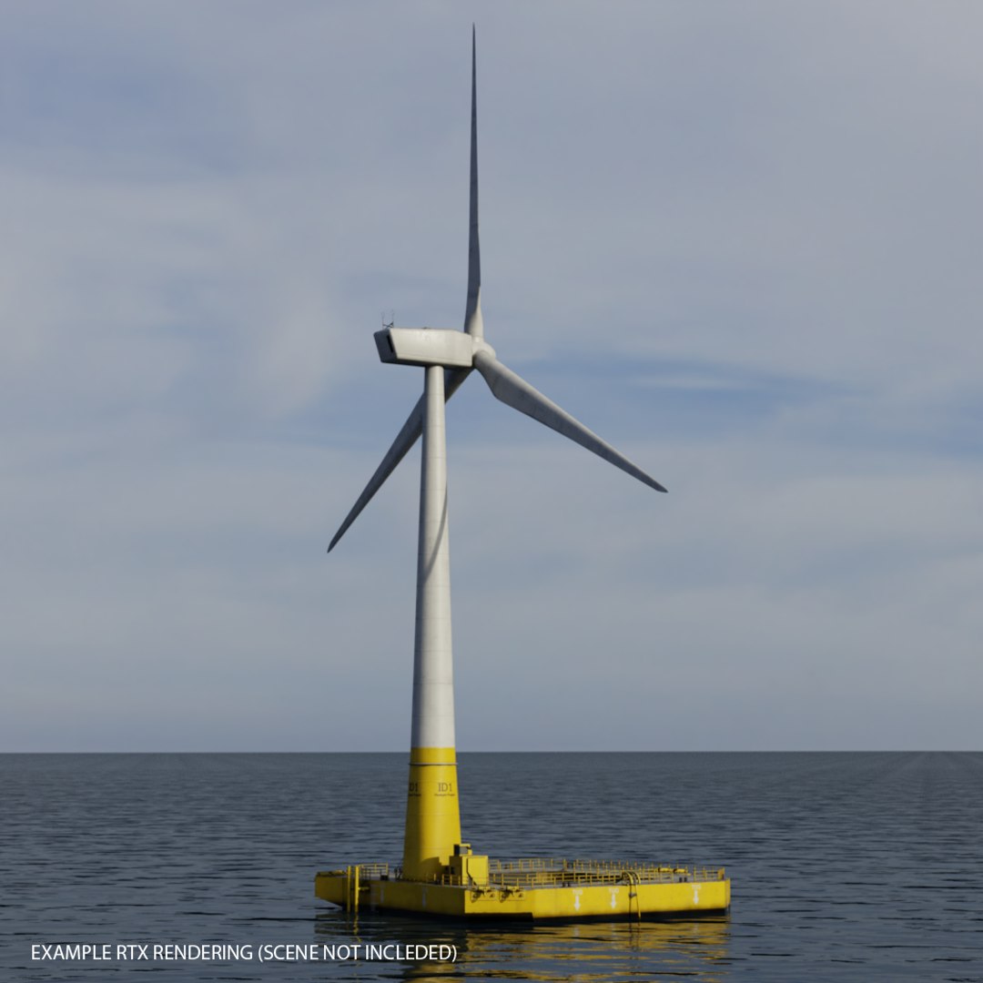 Floating Offshore Wind Platform Model - TurboSquid 1829020