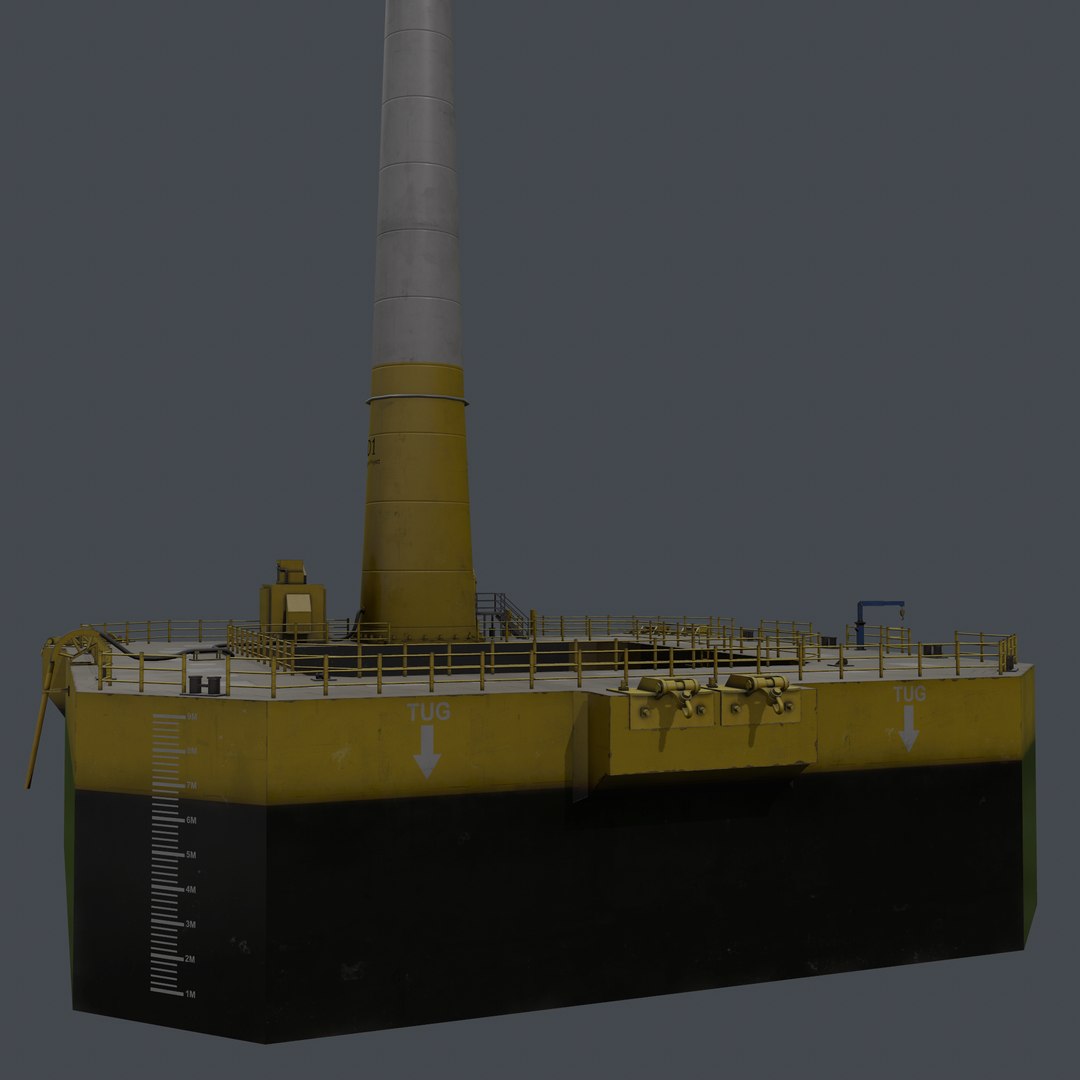 Floating Offshore Wind Platform Model - TurboSquid 1829020