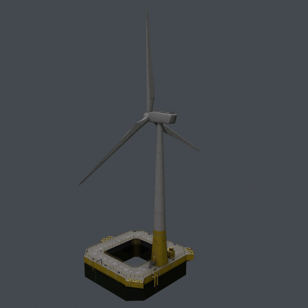 Floating Offshore Wind Platform Model - TurboSquid 1829020