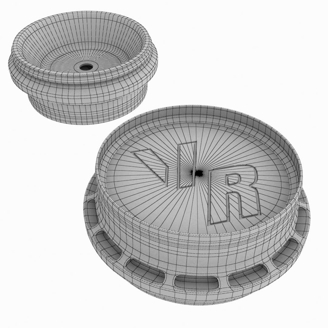 3d model of center caps wheels
