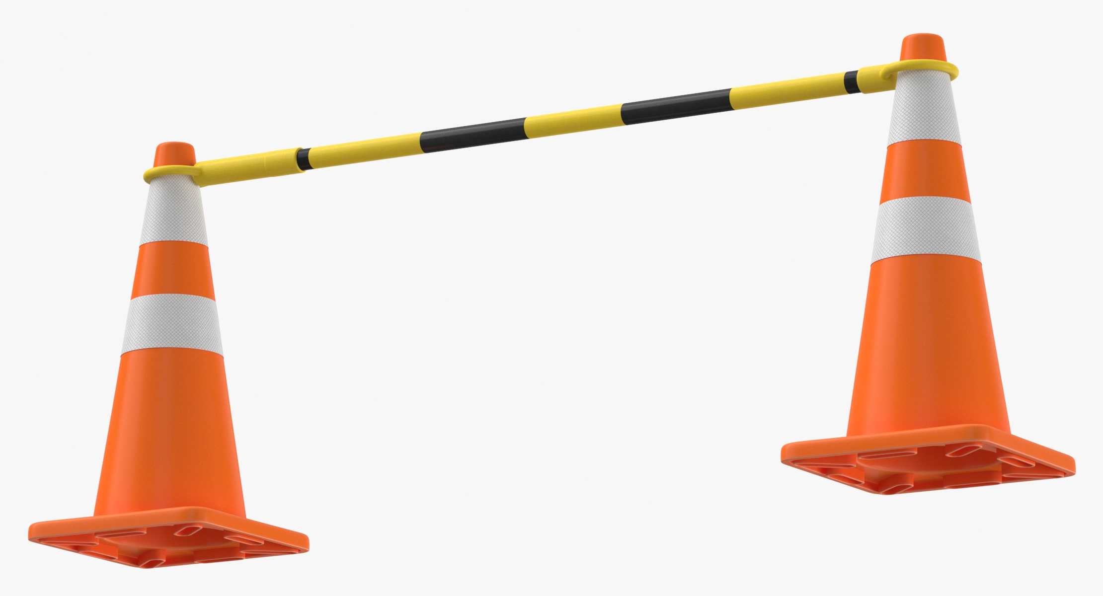 Cone Bars Black Yellow and Orange White 3D - TurboSquid 1913196