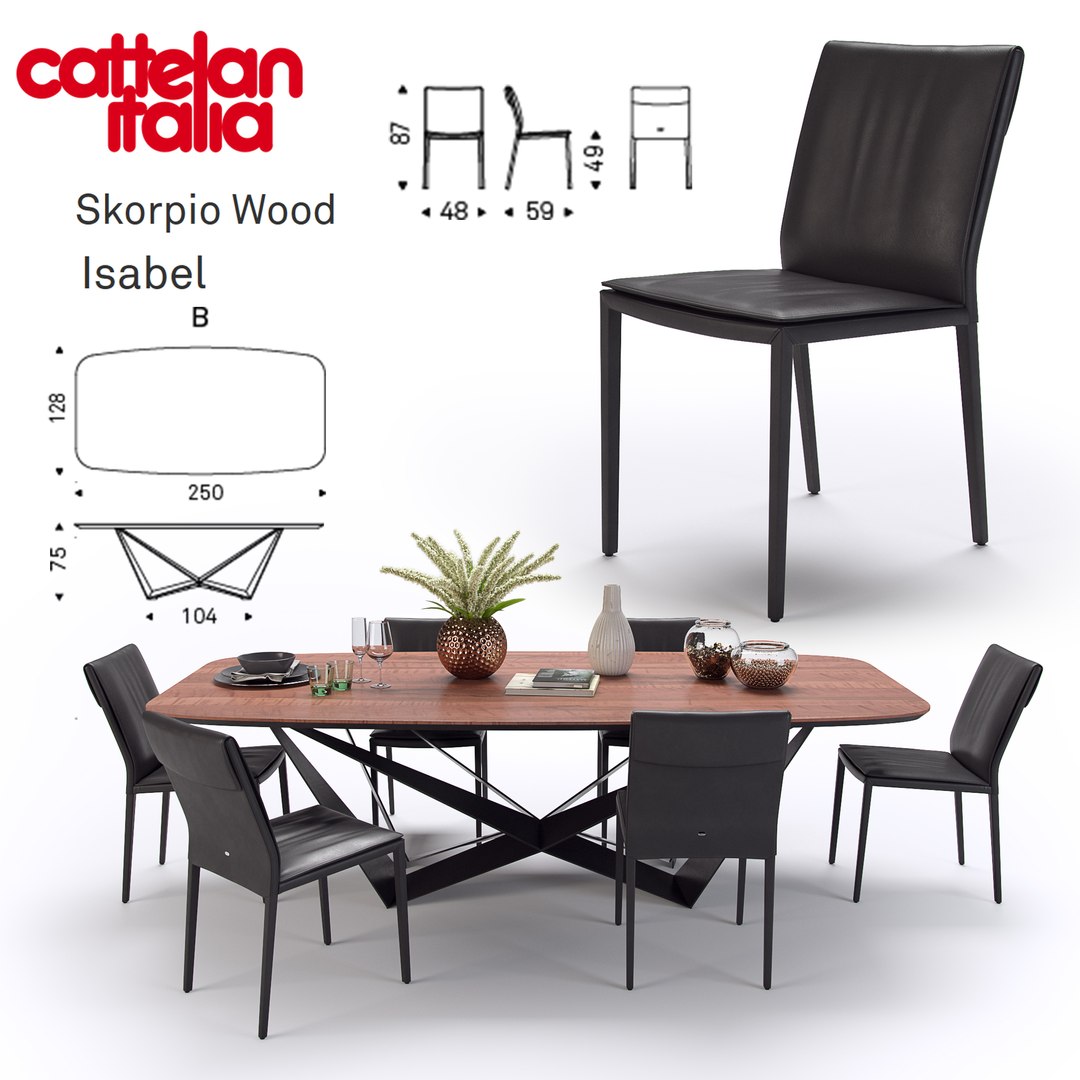 Table Scorpio Wood Cattelan 3D - TurboSquid 1269211
