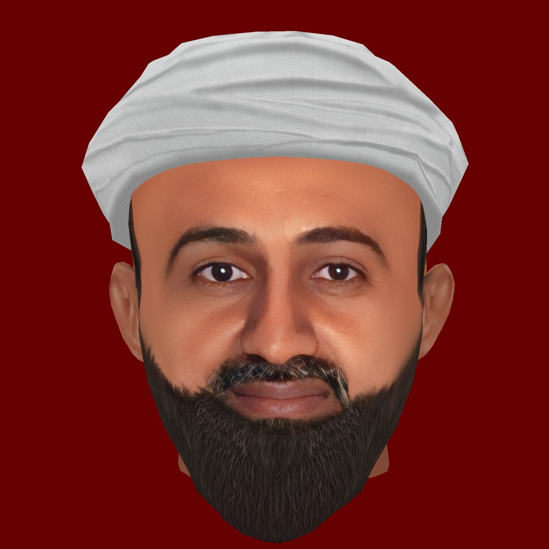3D Model Low Poly Head Of Osama Bin Laden - TurboSquid 2206378