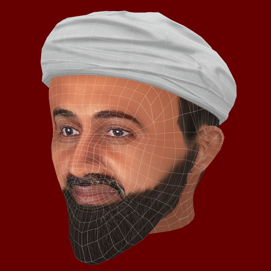 3D Model Low Poly Head Of Osama Bin Laden - TurboSquid 2206378