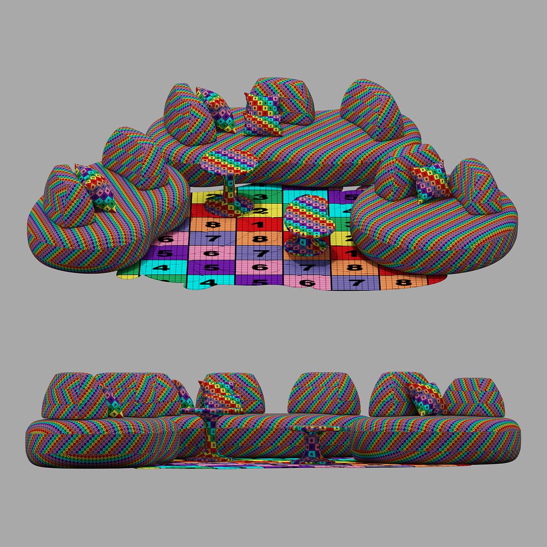 3D Roche Bobois Bombom Sofa Set 1 - TurboSquid 2205995