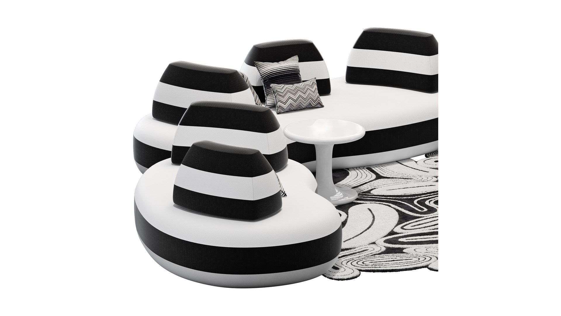 3D Roche Bobois Bombom Sofa Set 1 - TurboSquid 2205995