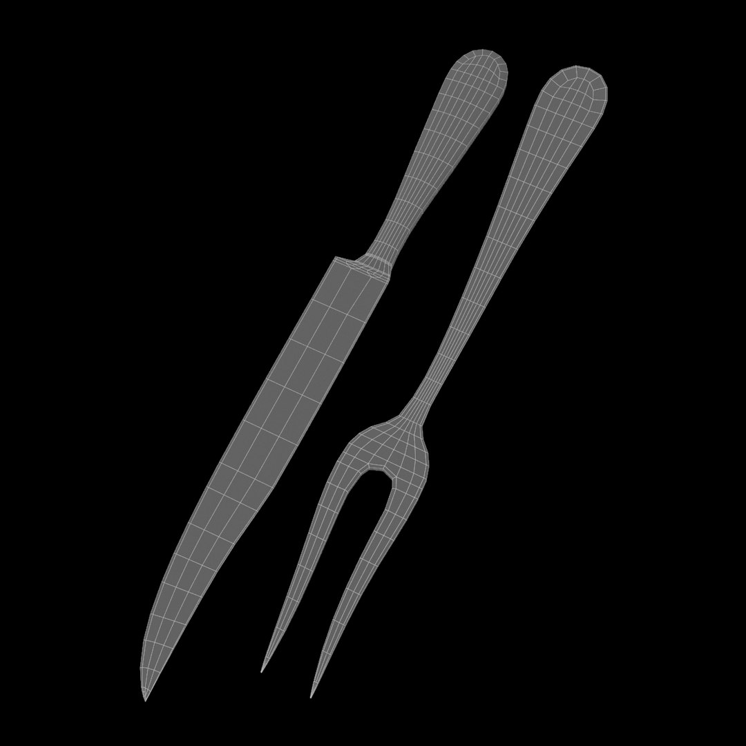 Common Cutlery Carving Knife Fork 3D Model - TurboSquid 1288470
