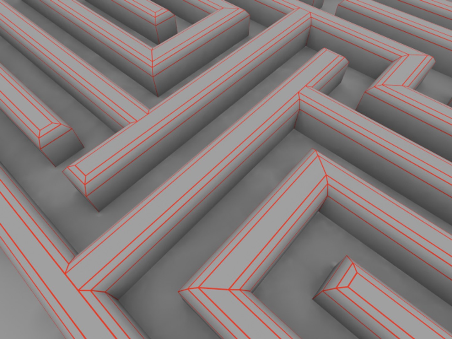 Hedge Maze Shining Low-poly 3ds