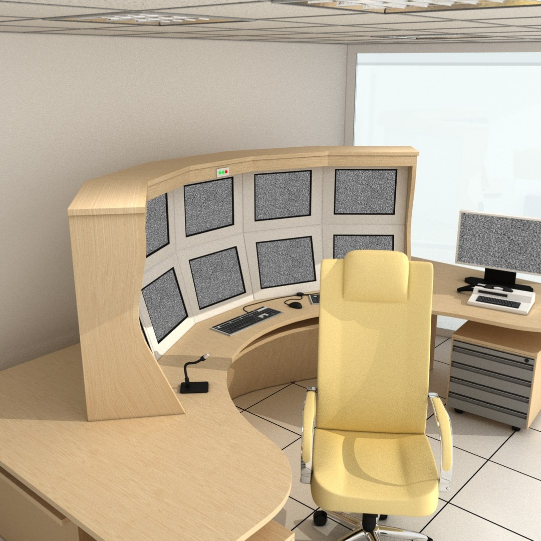 3d Model Room Railway Control Center