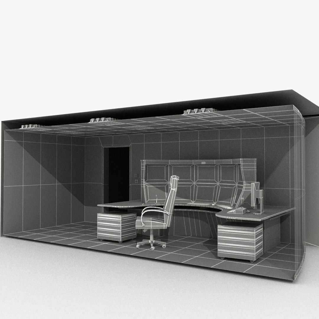 3d Model Room Railway Control Center