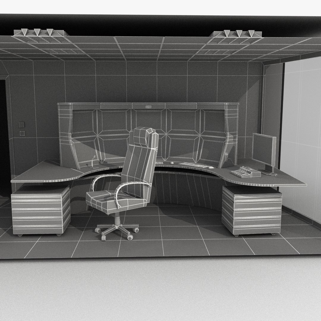 3d Model Room Railway Control Center
