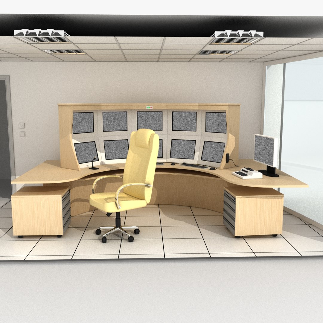 3d Model Room Railway Control Center