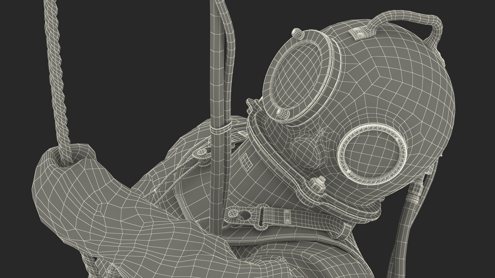 3D Old World Diving Armor New Surfacing Pose - TurboSquid 2316292