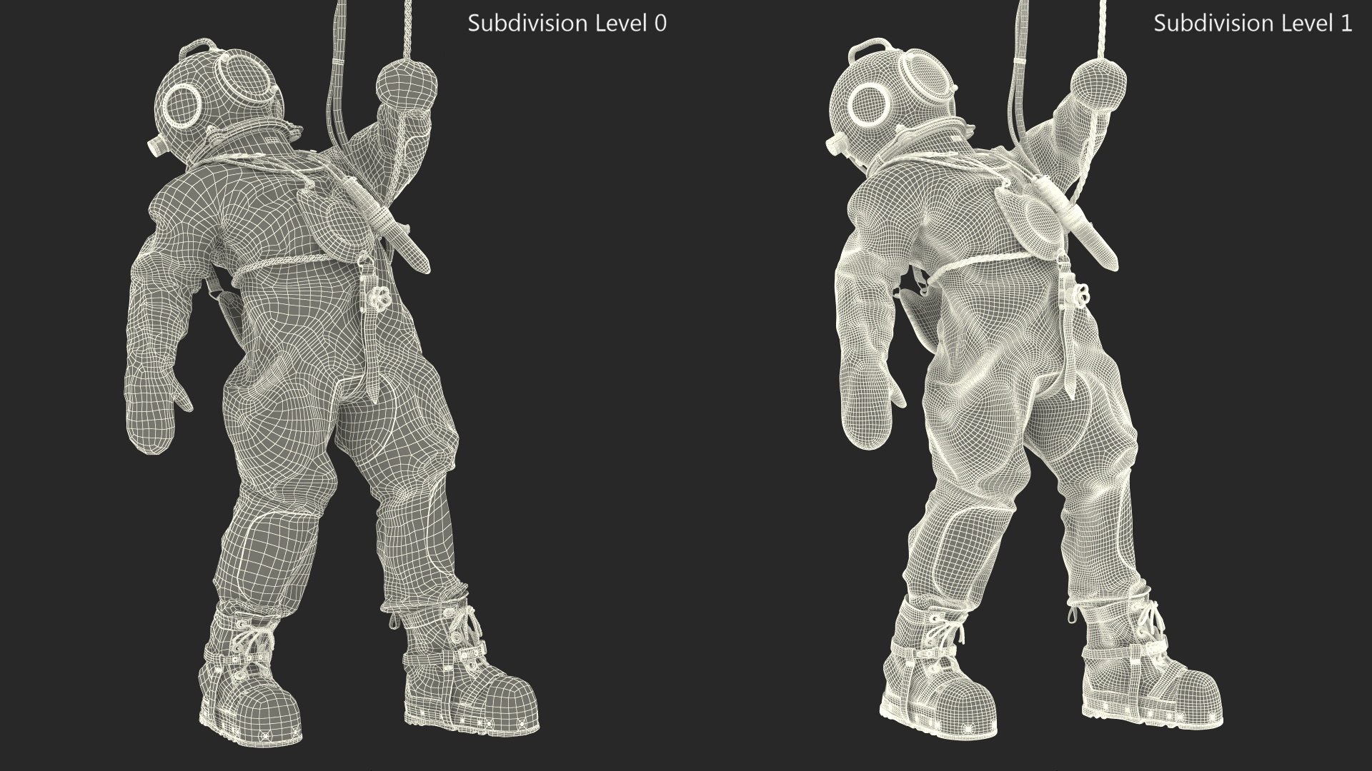 3D Old World Diving Armor New Surfacing Pose - TurboSquid 2316292