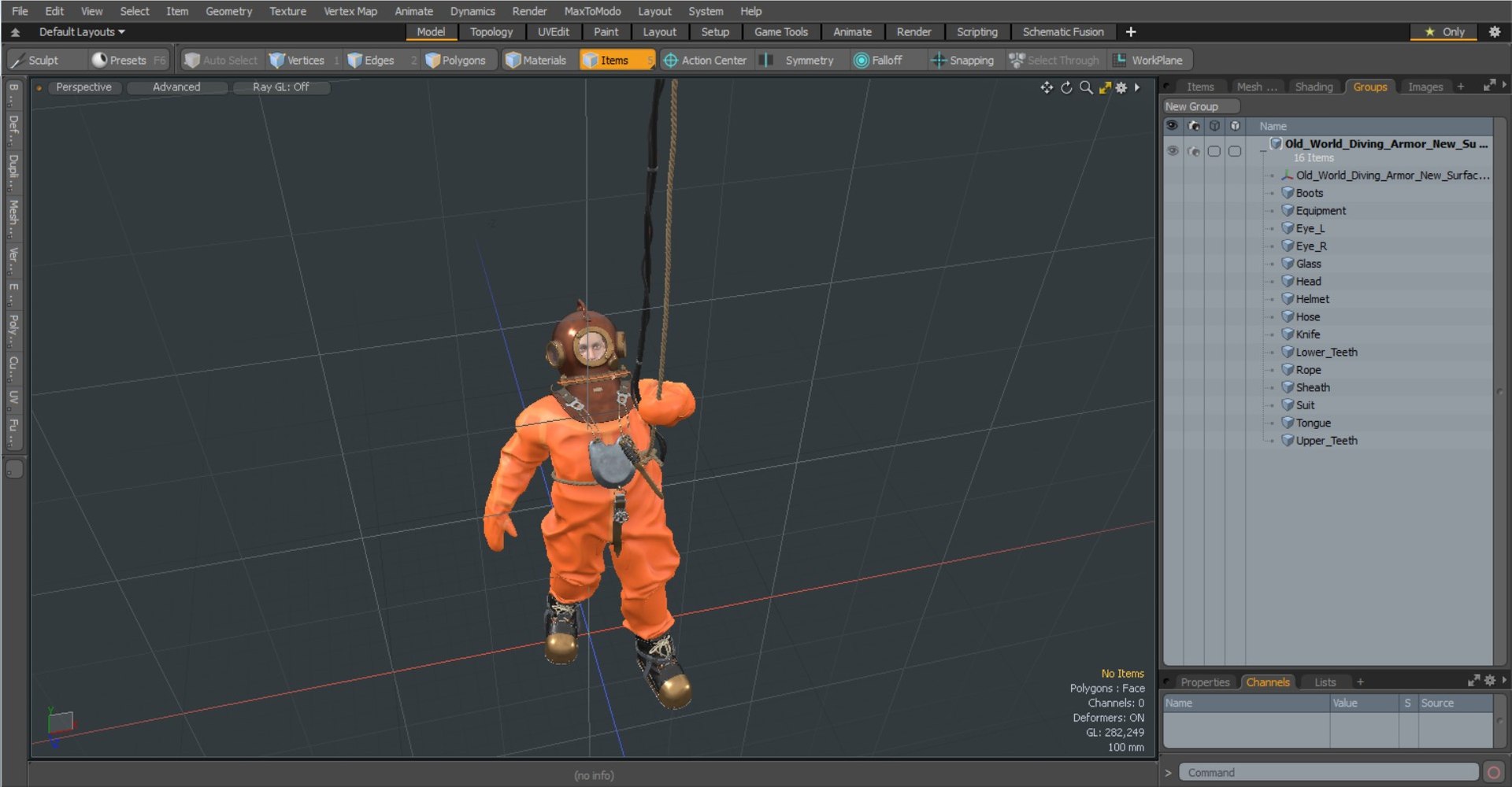 3D Old World Diving Armor New Surfacing Pose - TurboSquid 2316292