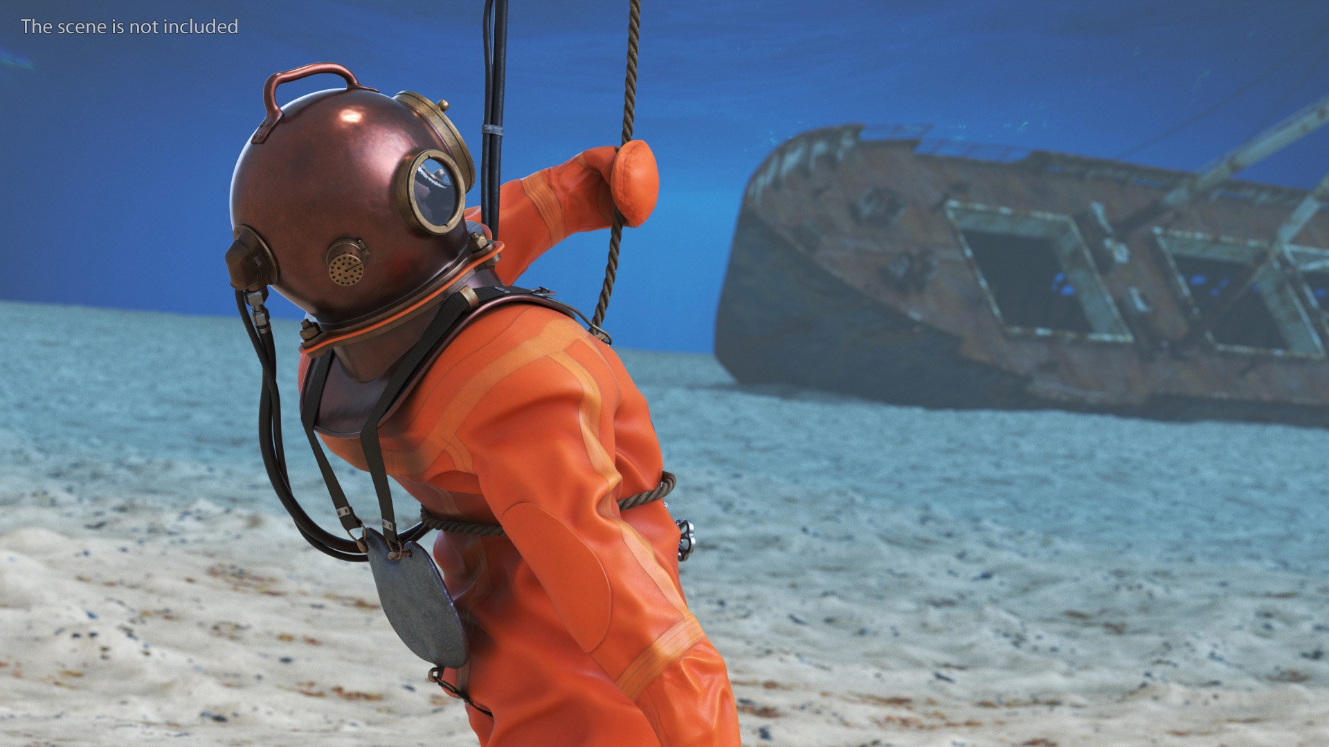 3D Old World Diving Armor New Surfacing Pose - TurboSquid 2316292