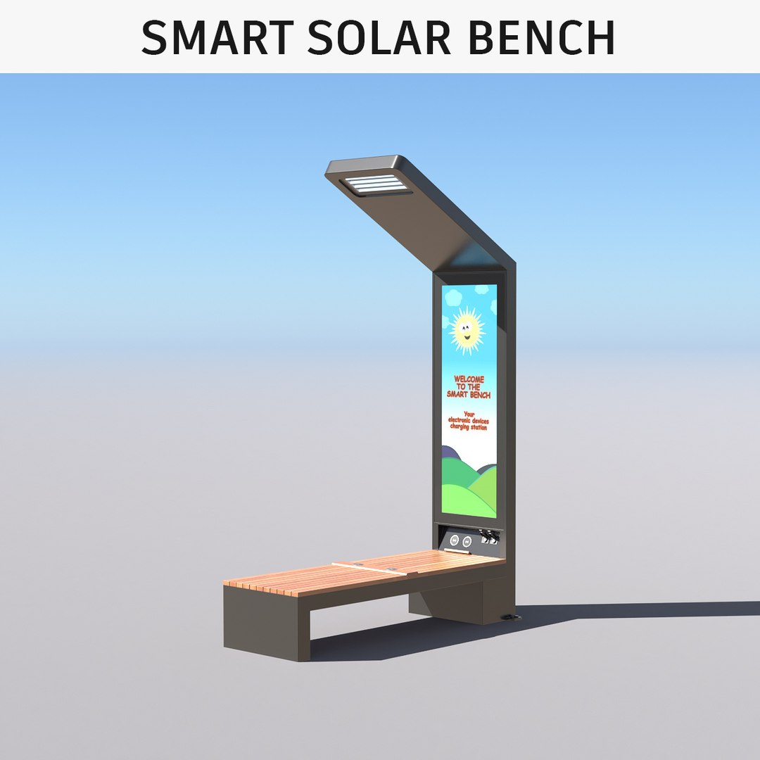 Smart Solar Bench 3D - TurboSquid 1998416