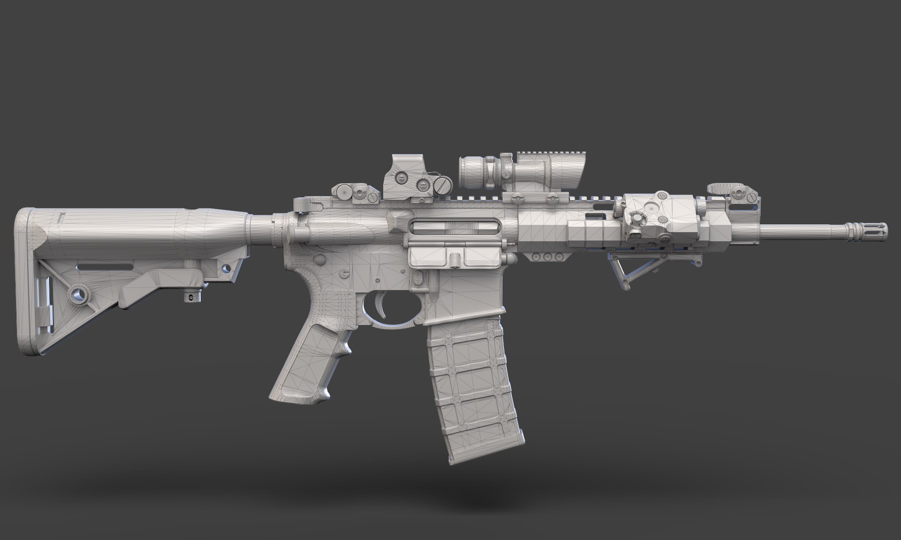 Low Poly Rifle With Parts 3D Model - TurboSquid 2126204