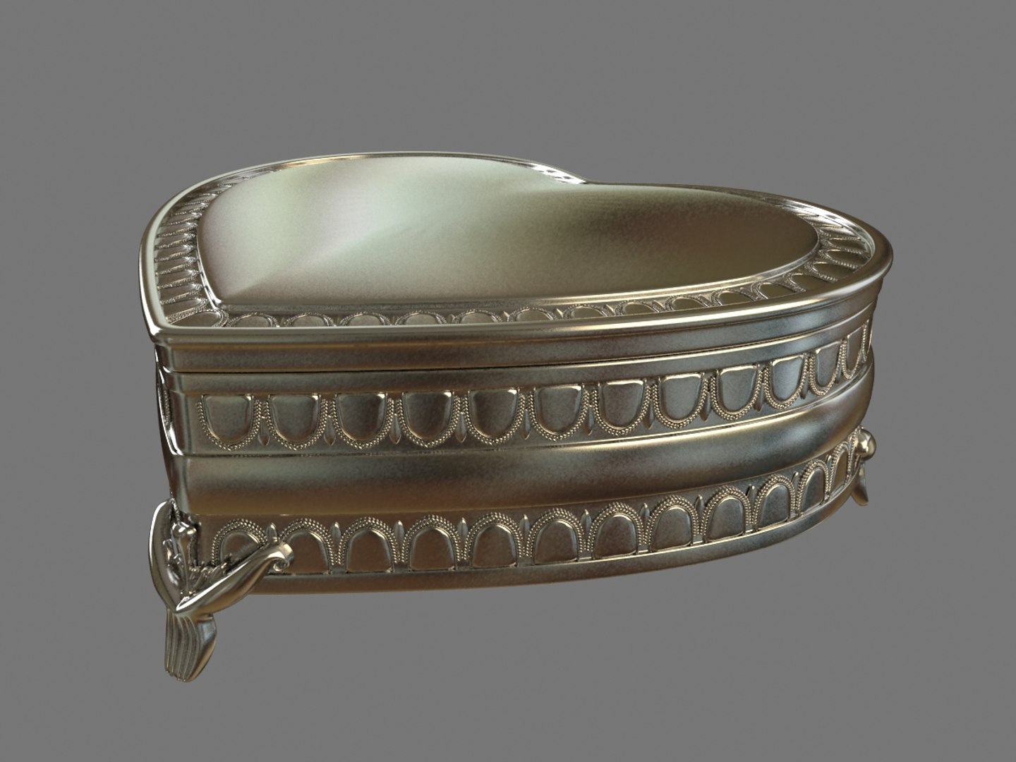 3d model silver casket