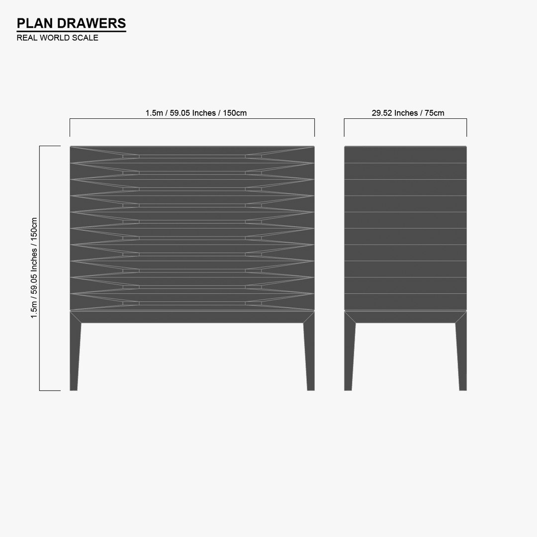 Plan Drawers 3d Model