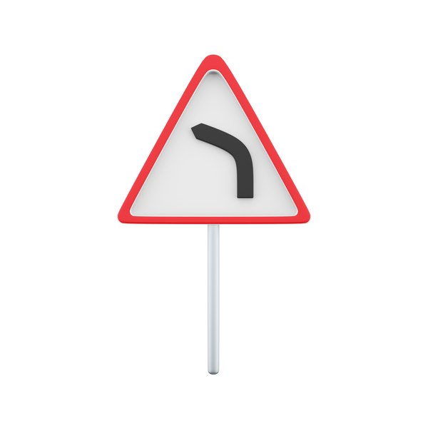 3D cartoon Left turn road sign icon - TurboSquid 2018059