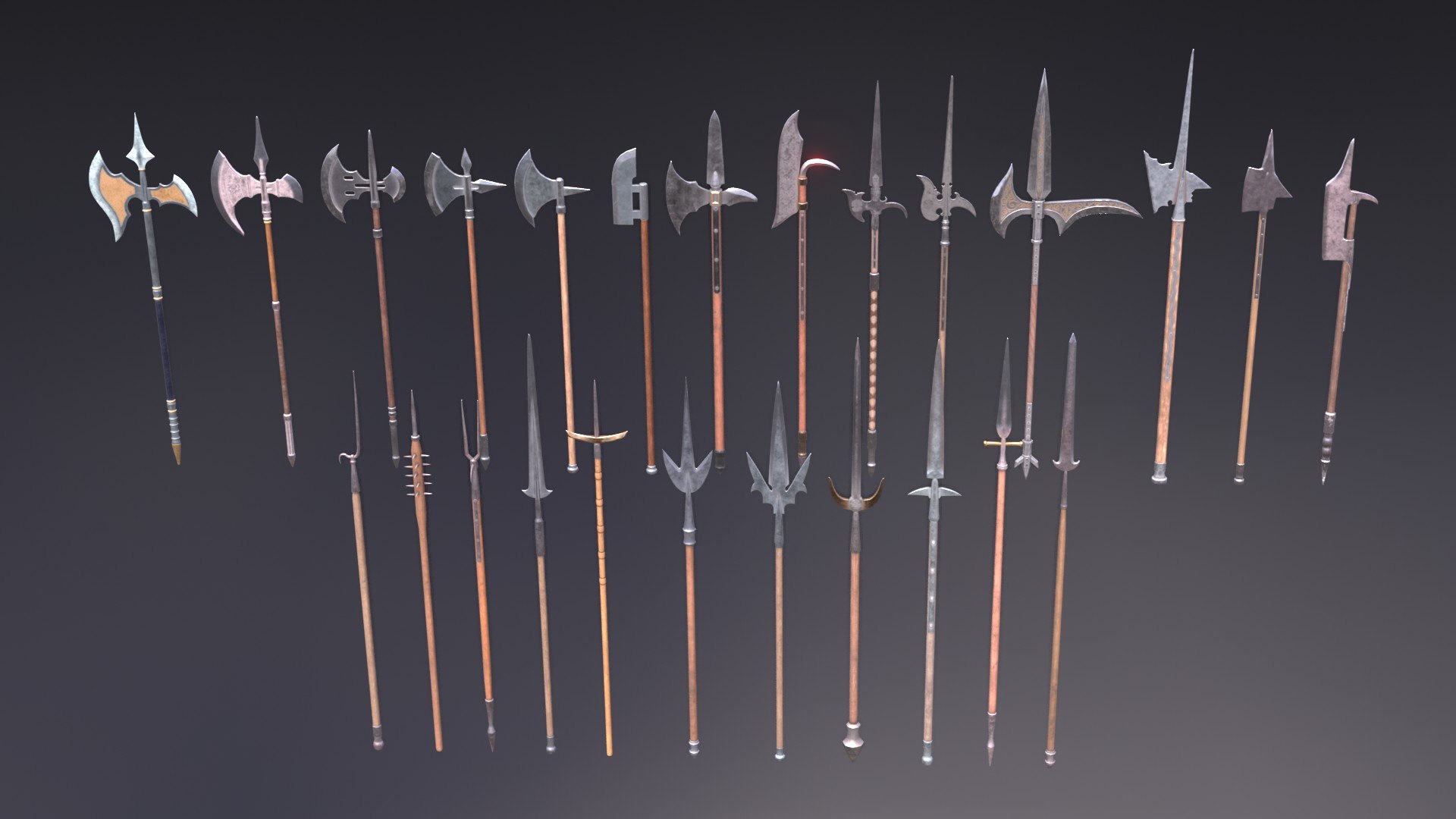 3D Halberds Spears - TurboSquid 1698072