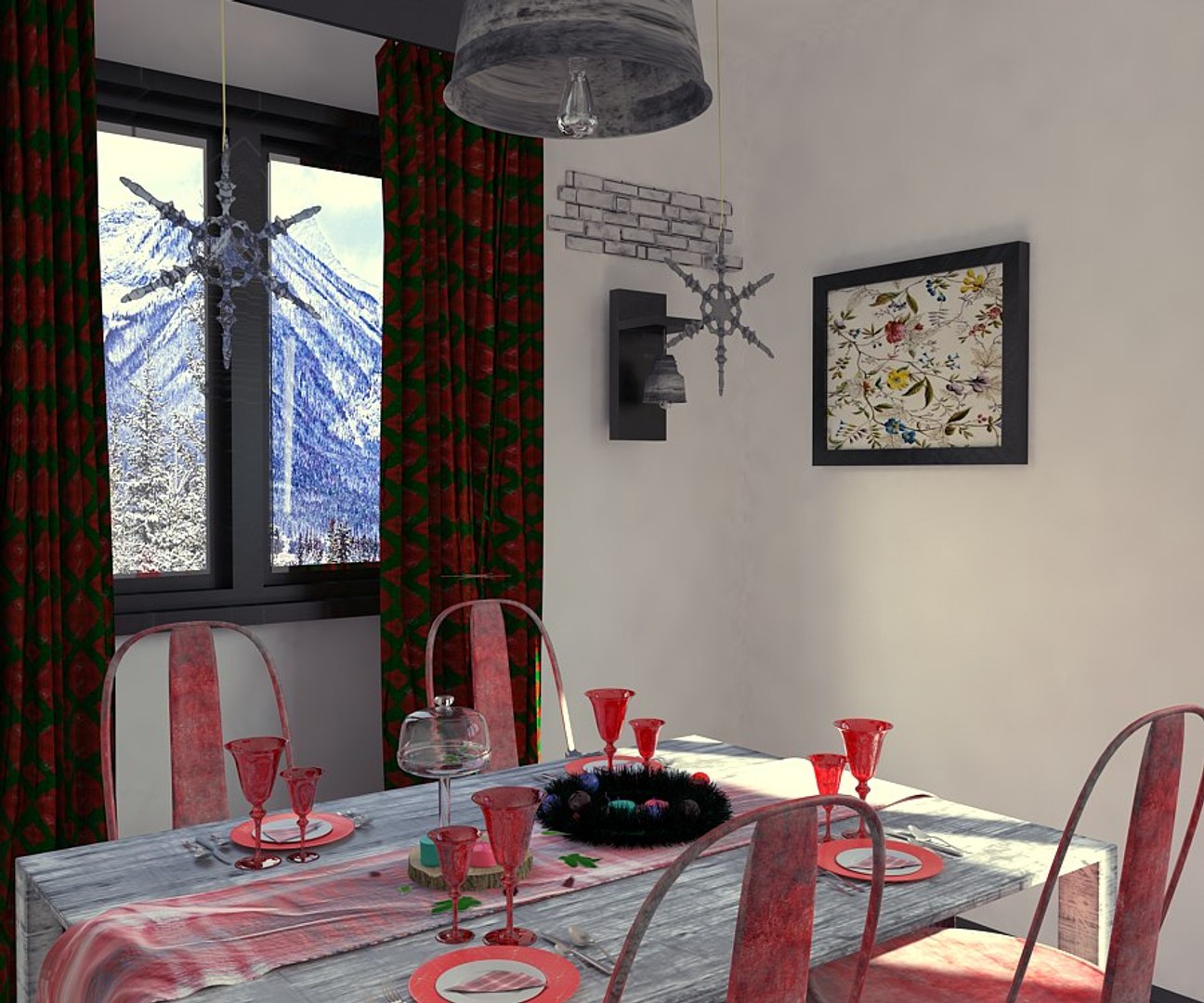 christmas scene 3d model