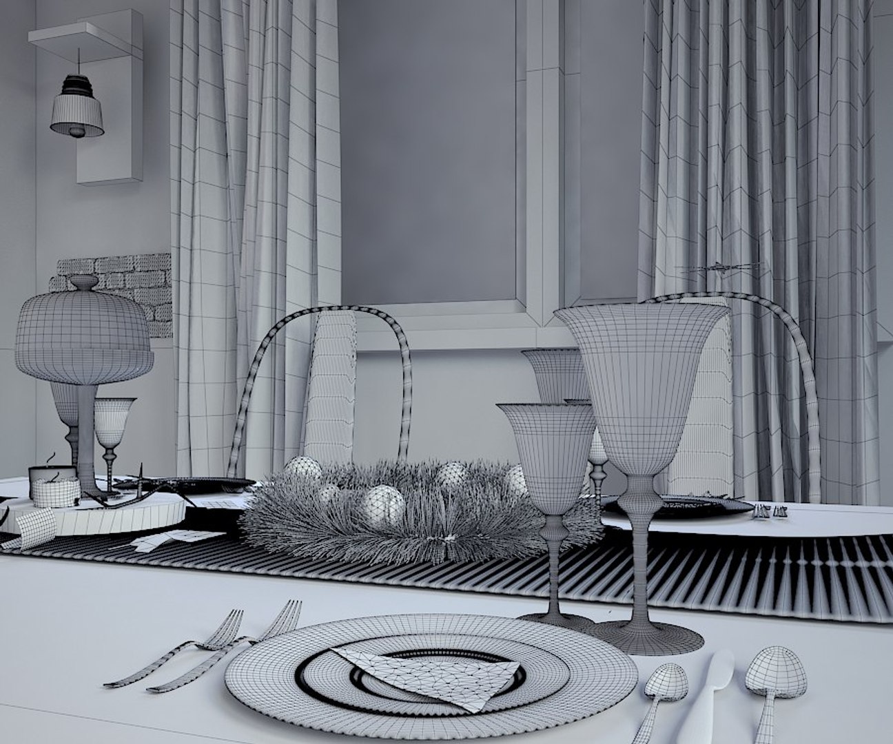 christmas scene 3d model