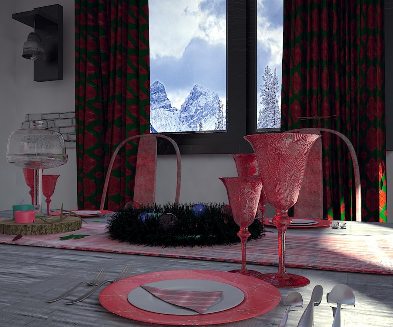 christmas scene 3d model